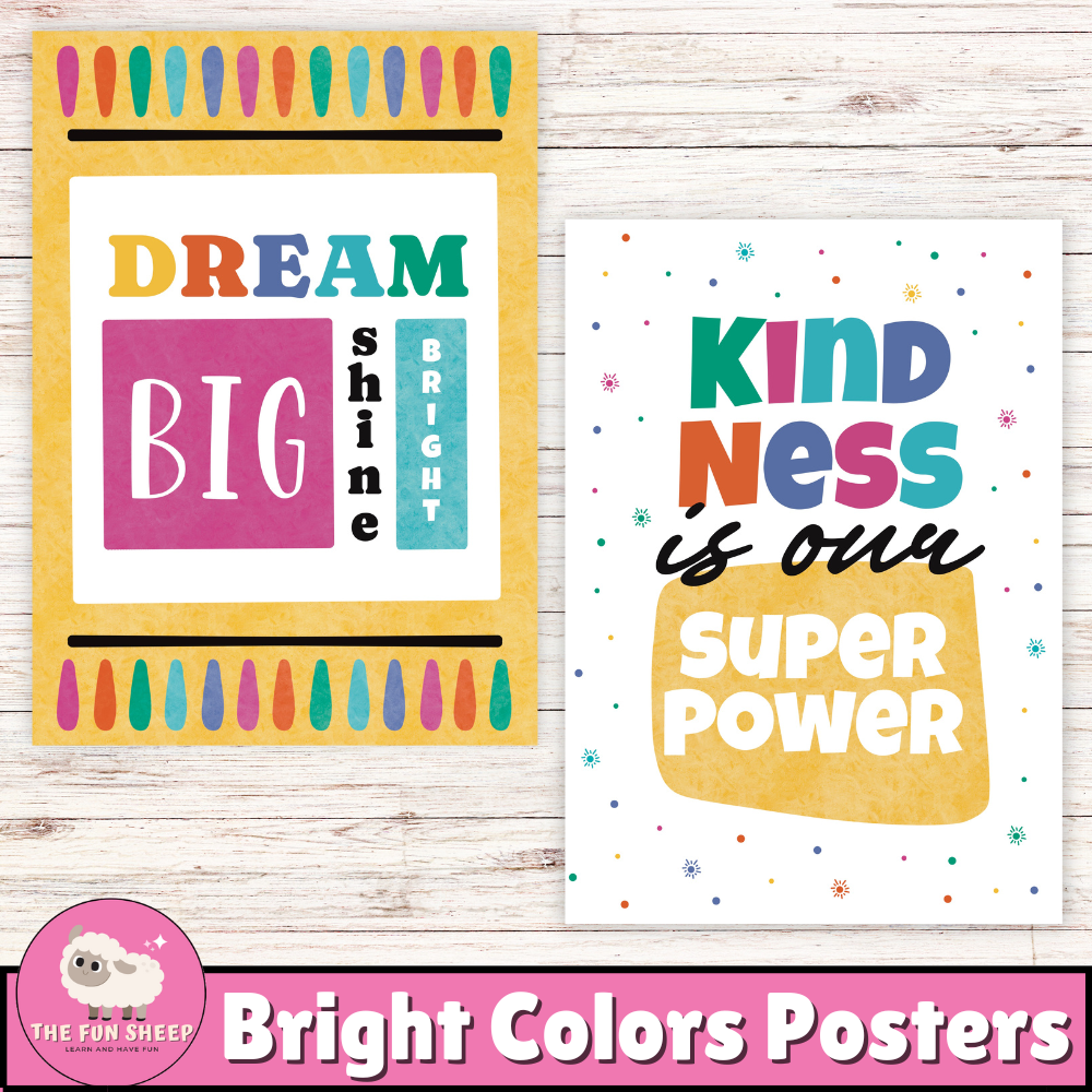 Bright Colors Classroom Décor | Colorful Motivational Posters ...