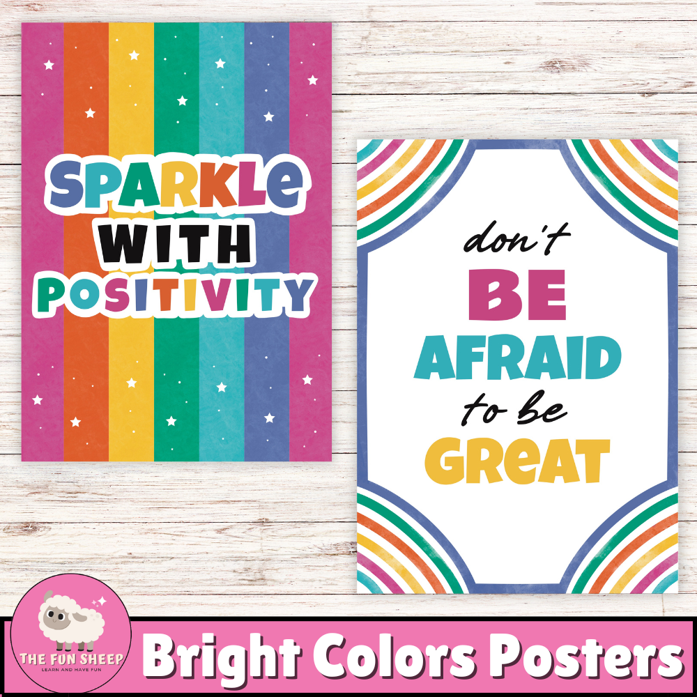 Bright Colors Classroom Décor | Colorful Motivational Posters ...
