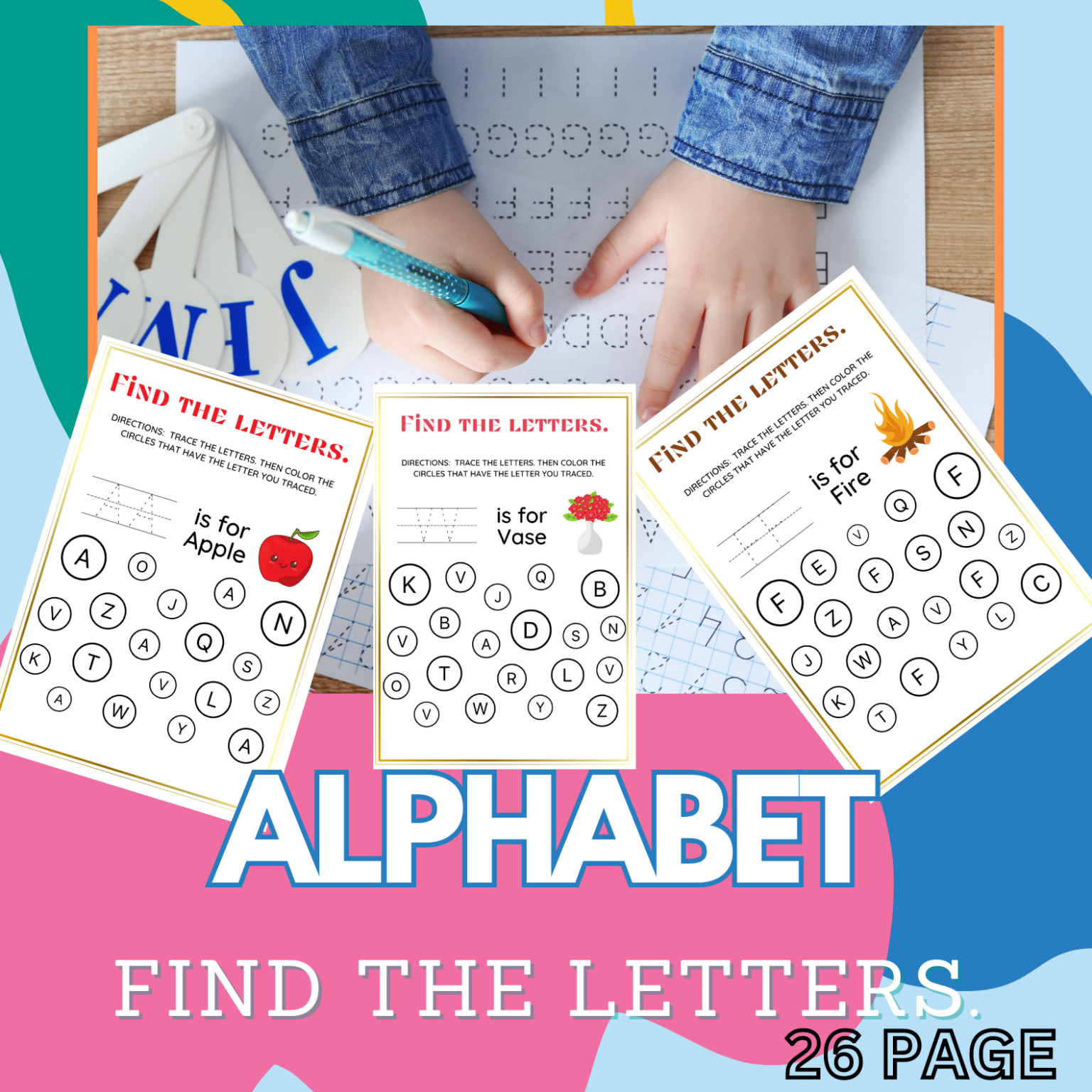 Alphabet Recognition Activity for All 26 Letters,Find, Trace & Color ...