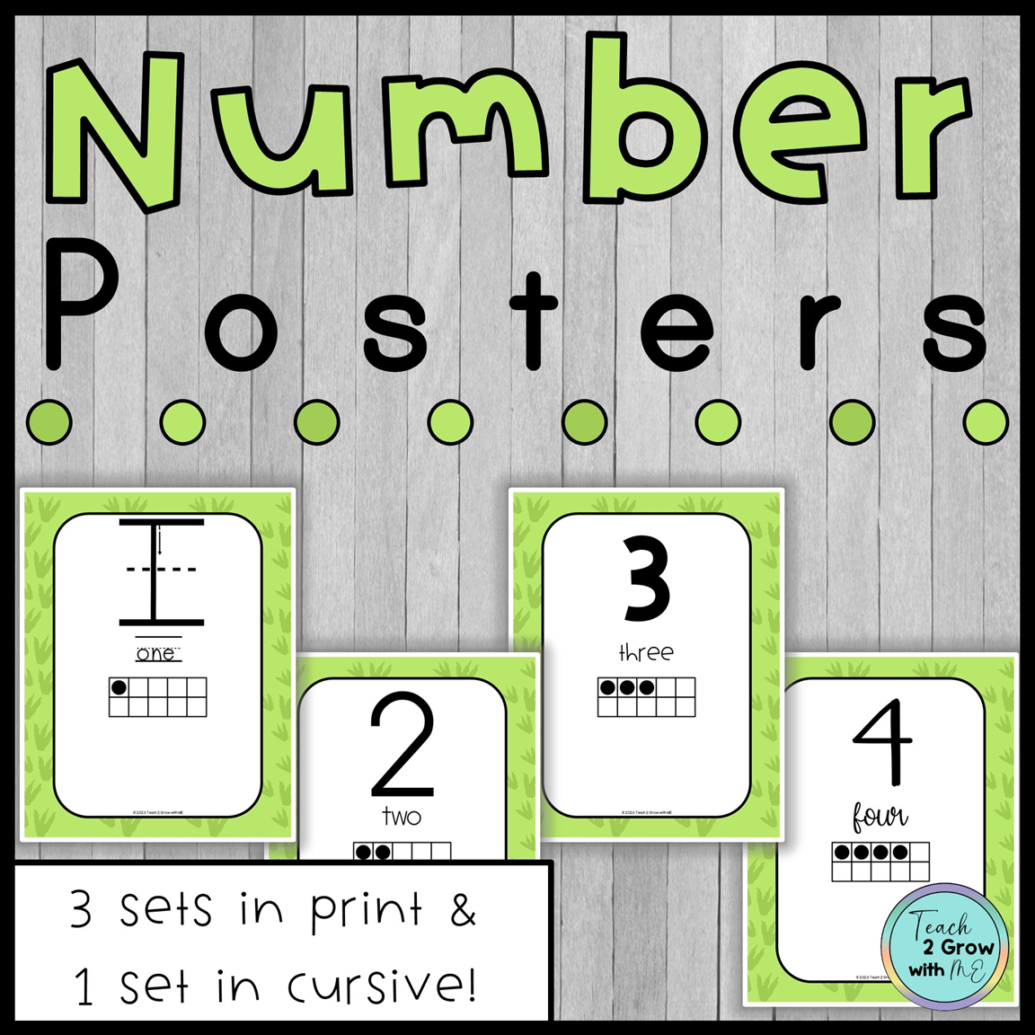 Number Posters 0-30 with Ten Frames Dinosaur Theme Classroom Decor Set ...