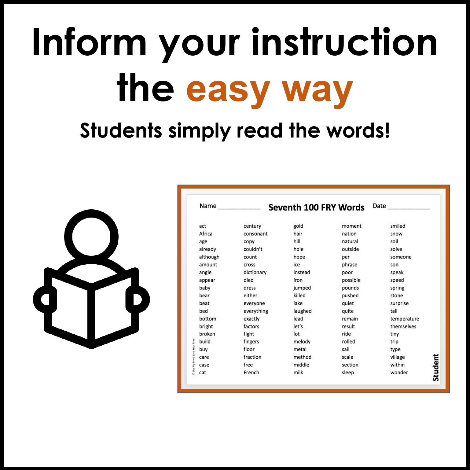 1,000 FRY Word List Baseline Assessment | Made By Teachers
