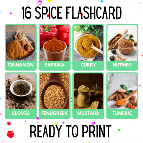 16 Spice Educational Printables Flashcards Educational Activities ...