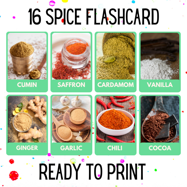 16 Spice Educational Printables Flashcards Educational Activities ...