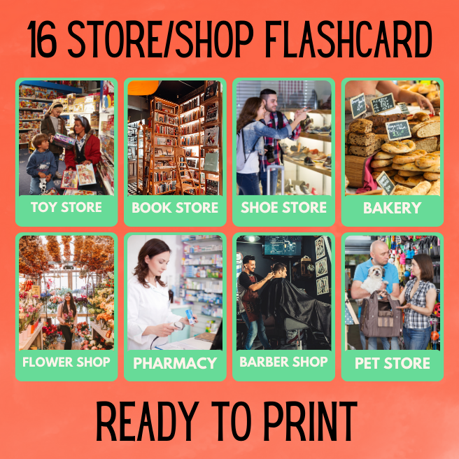 16 Store/Shop Educational Printables Flashcards Educational Activity ...