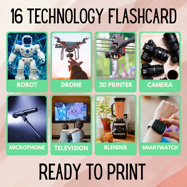16 Technology Educational Printables Flashcards Educational Activity ...