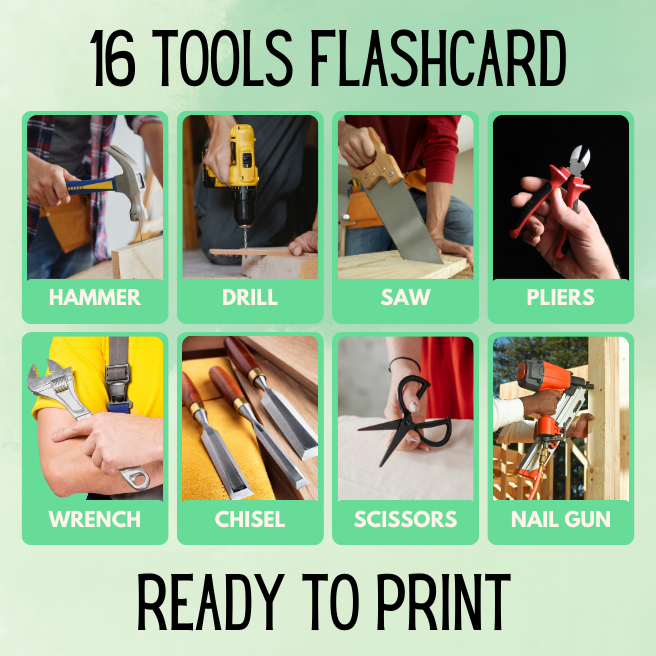 16 Tools Educational Printables Flashcards Educational Activities ...