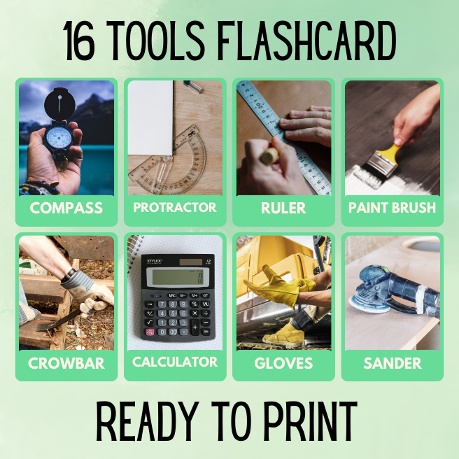 16 Tools Educational Printables Flashcards Educational Activities ...