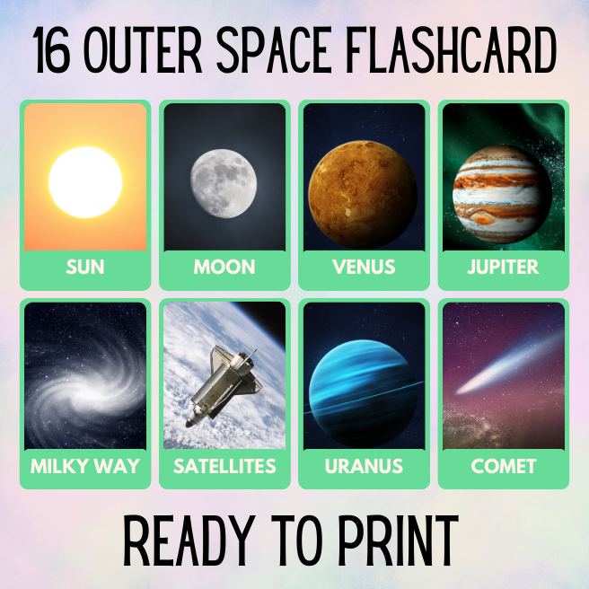 16 Outer Space Educational Printable Flashcards Educational Activitiy ...