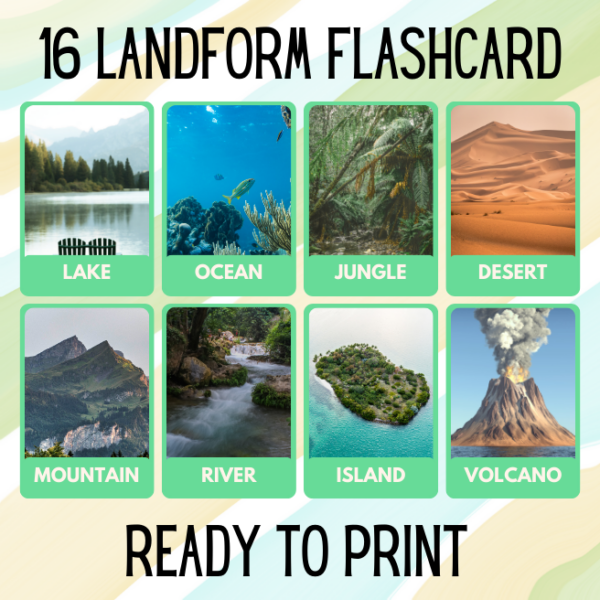 16 Landform Educational Printables Flashcards Educational Activities ...