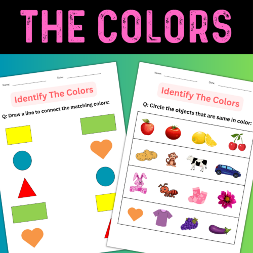 printable color identification - matching colors worksheets for ...
