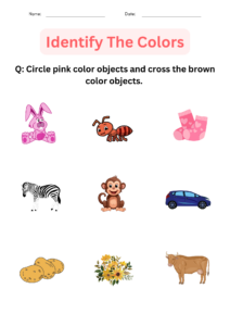 printable color identification - matching colors worksheets for ...