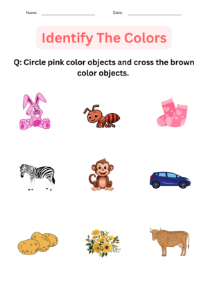 printable color identification - matching colors worksheets for ...