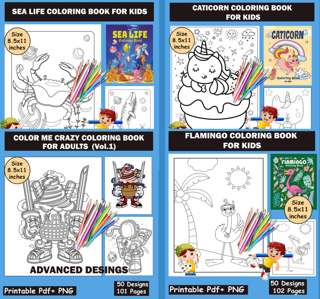 16 Different Coloring Books Bundle - Cute Fun Coloring Pages For Kids ...