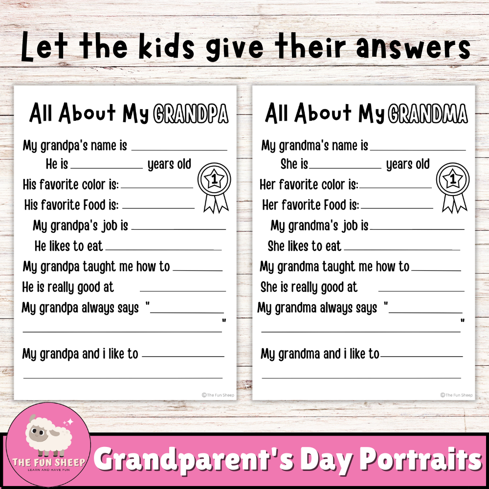 Grandparent's Day Portraits | All About My Grandpa & Grandma Interview ...
