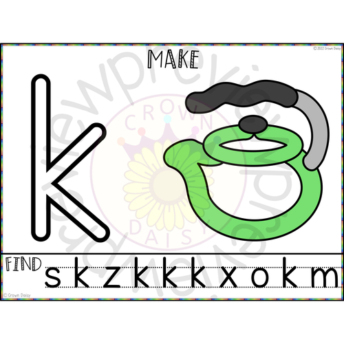 Alphabet Playdough Mats and Cards Letter K | Made By Teachers