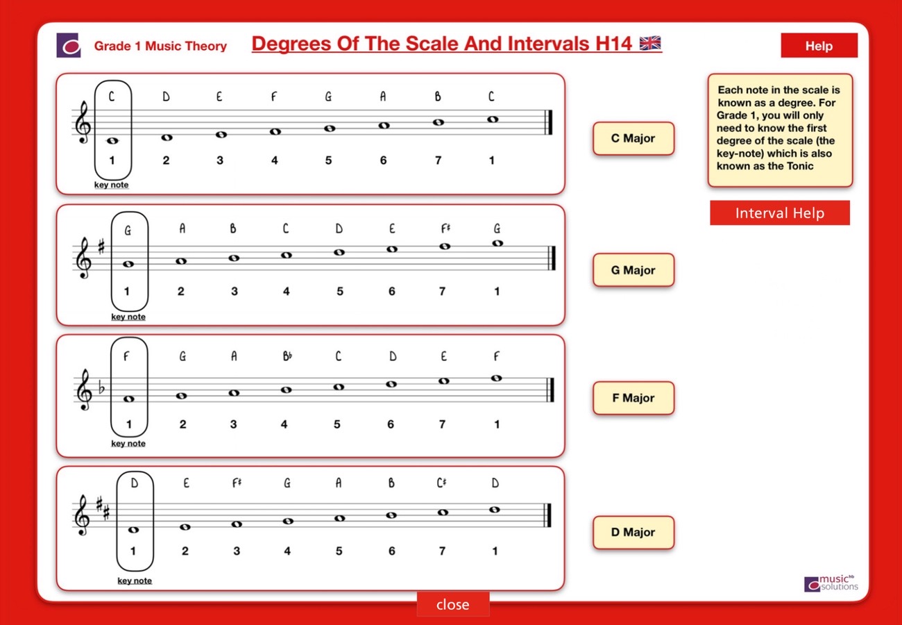 Grade 1 Music Theory Interactive and Printable 14. Degrees of the Scale ...