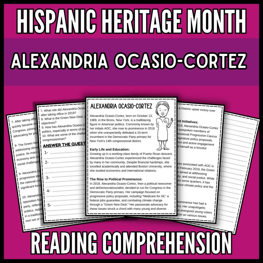 Alexandria Ocasio-Cortez Reading Comprehension Passage & Questions ...