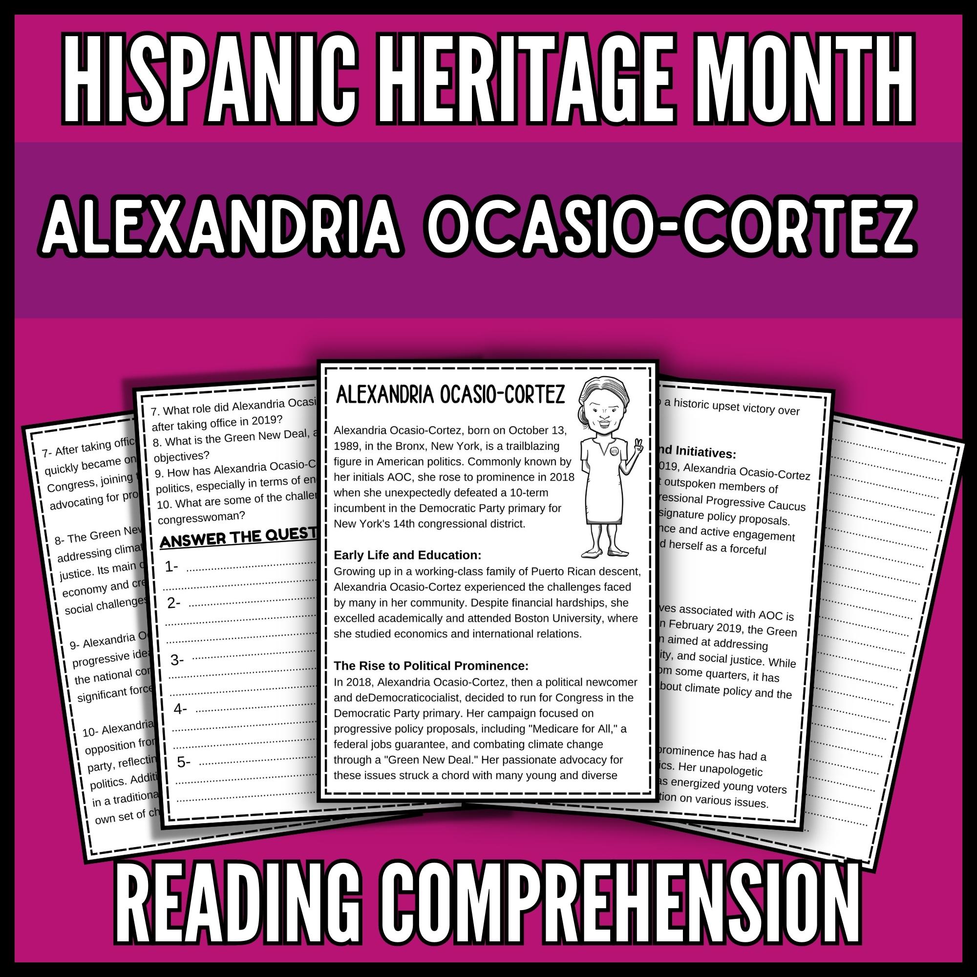 Hispanc & Latino Leaders Reading Comprehension Bundle - Hispanic ...
