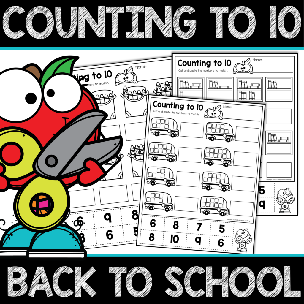 Counting to 10 Worksheets Back to School Counting NO PREP Numbers to 10 ...