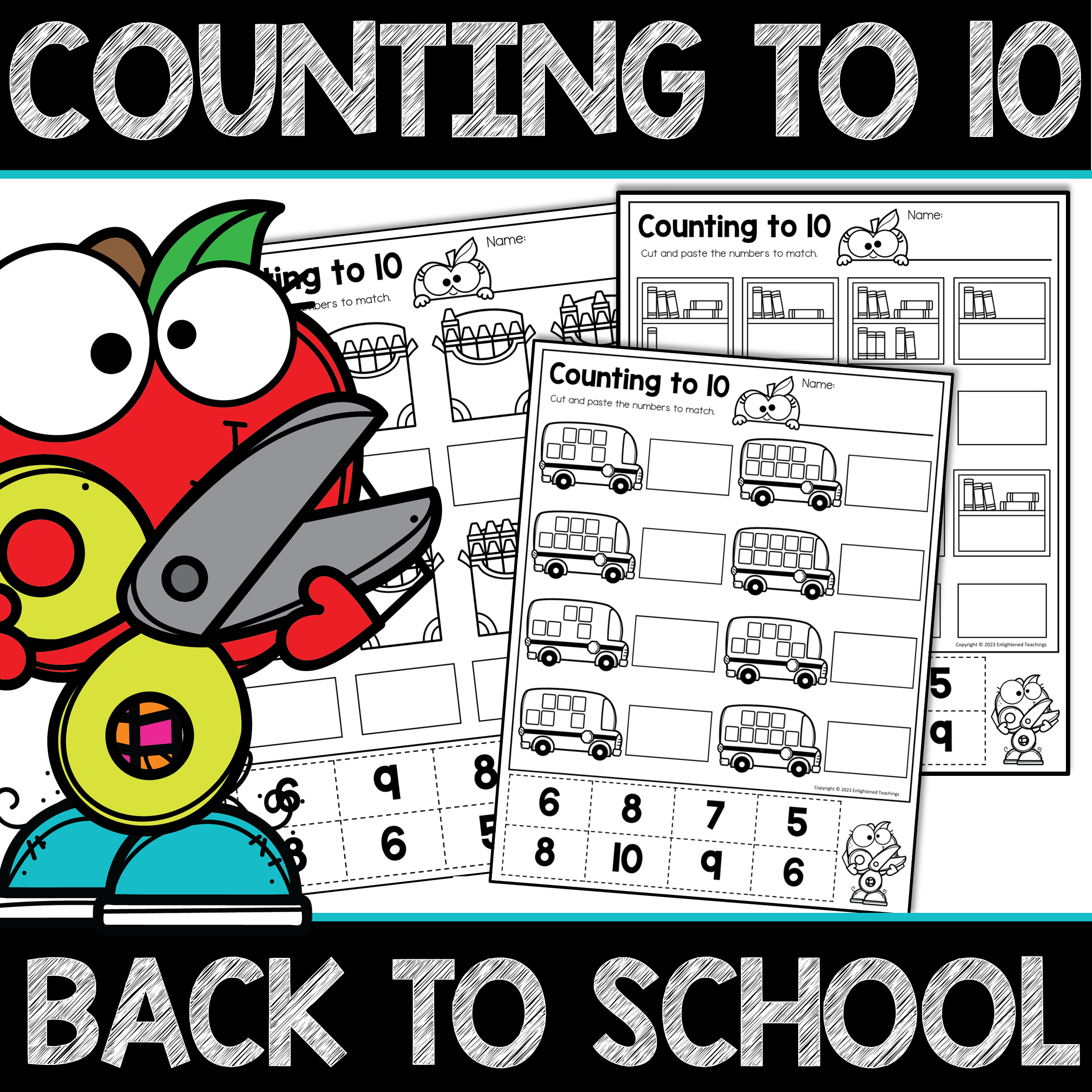 Counting to 10 Worksheets Back to School Counting NO PREP Numbers to 10 ...