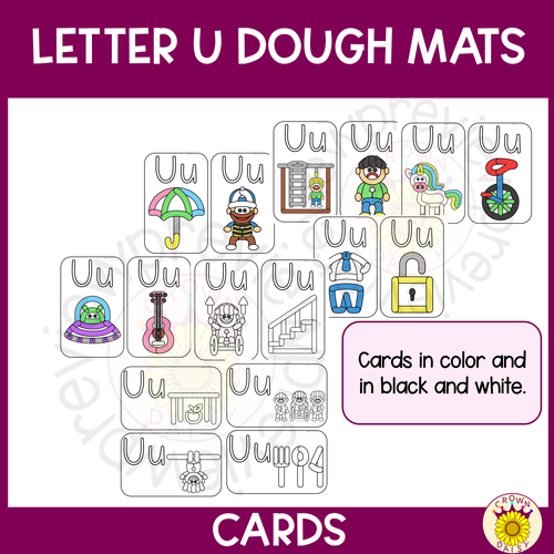 Letter U Alphabet Playdough Mats and Cards | Made By Teachers