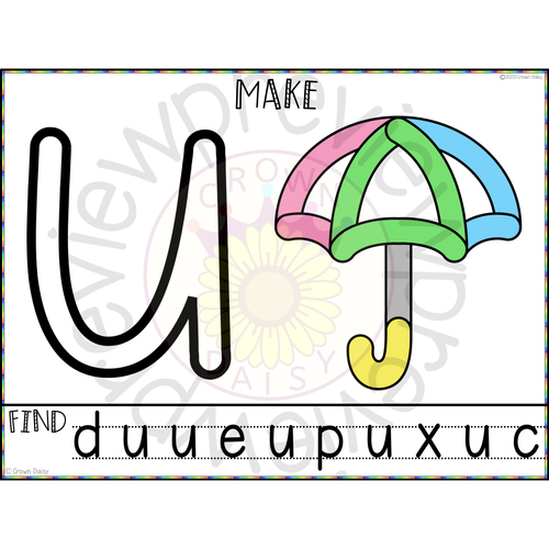 Letter U Alphabet Playdough Mats and Cards | Made By Teachers