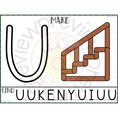 Letter U Alphabet Playdough Mats and Cards | Made By Teachers