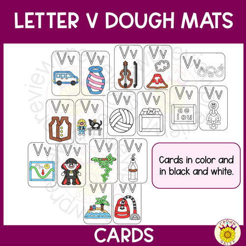 Letter V Alphabet Playdough Mats and Cards | Made By Teachers