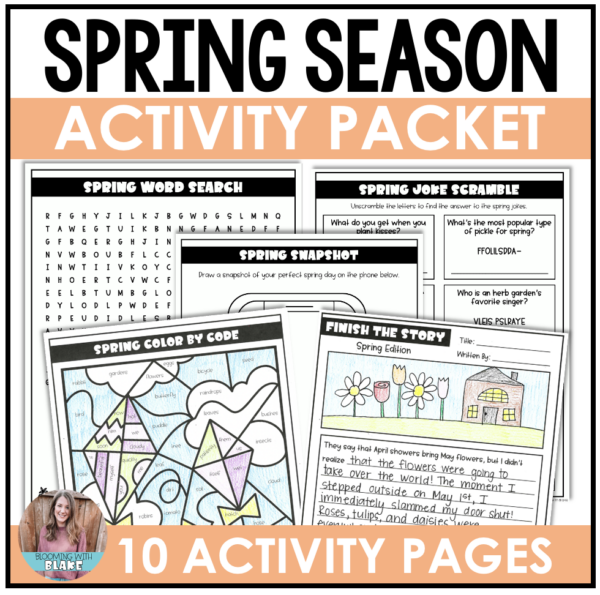 Spring Activities No Prep Packet - Writing, Grammar, and Fun Worksheets ...