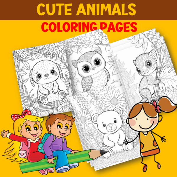 Cute Critters Coloring Fun: Adorable Animals to Color and Relax | Made ...