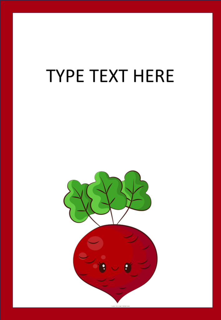 Food Pun Beetroot Bulletin Board Door Display Decoration Editable ...