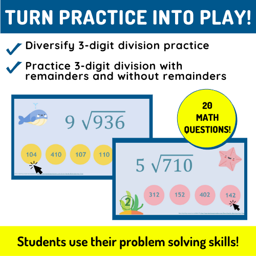 4th Grade Division Game with 3 Digit Dividends | Video Game | Made By ...