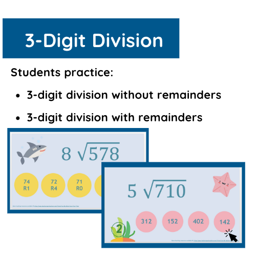4th Grade Division Game with 3 Digit Dividends | Video Game | Made By ...