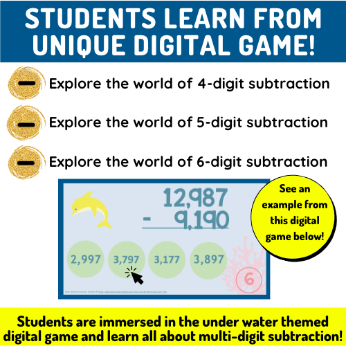 Math Fun Worksheets and Video Game for Subtraction Distance Learning ...
