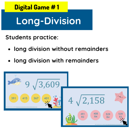 Fourth Grade Long Division Worksheets and Video Game | Made By Teachers