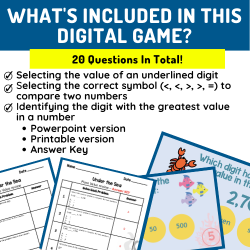 Place Value Review Worksheet and Video Game Volume 2 | Made By Teachers