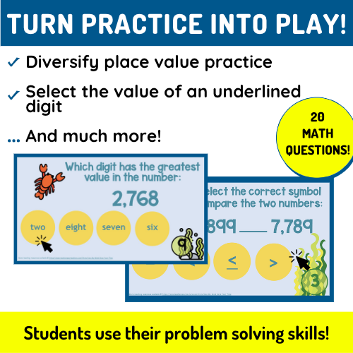 Place Value Review Worksheet and Video Game Volume 2 | Made By Teachers