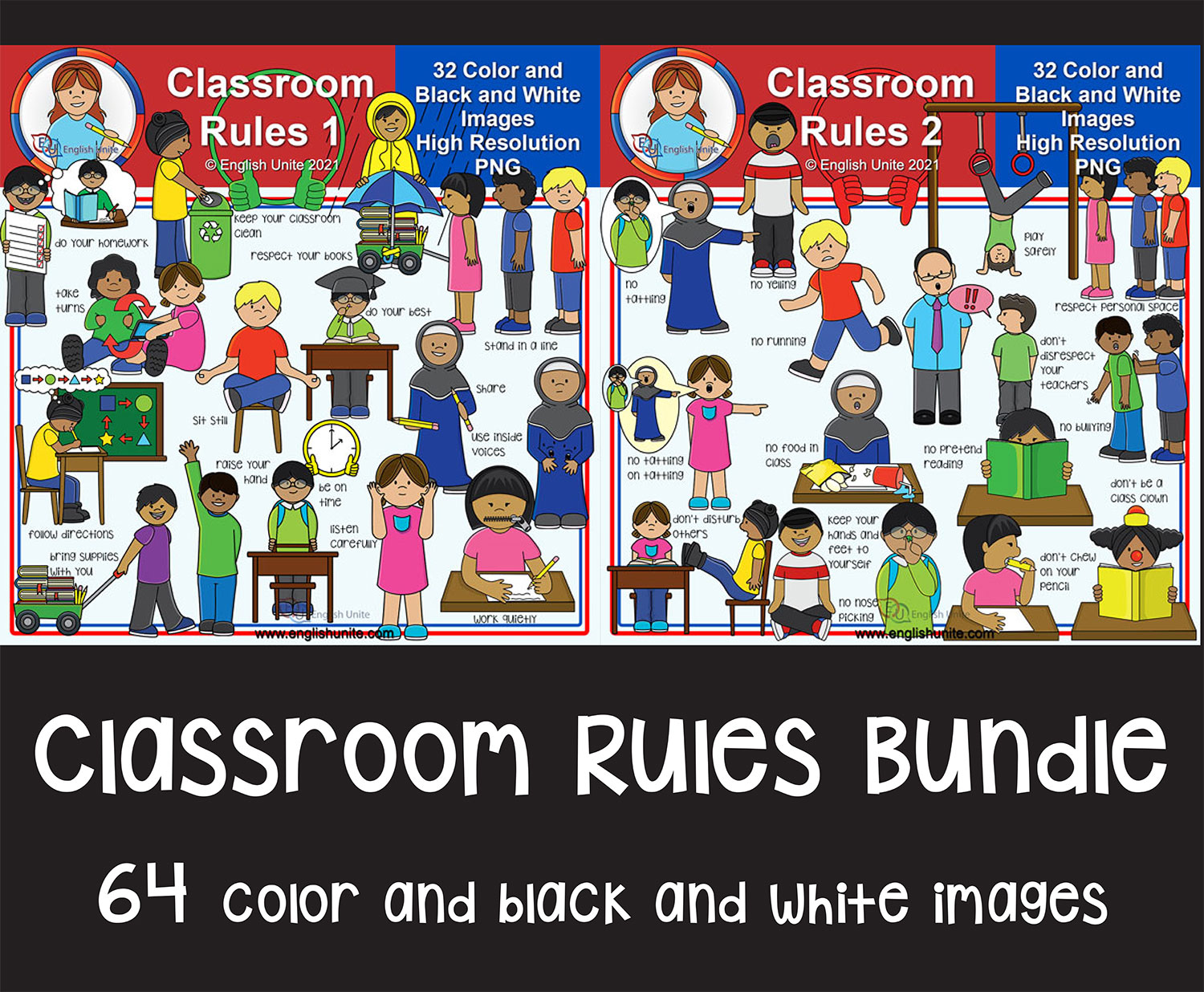Clip Art - Classroom Rules Bundle | Made By Teachers