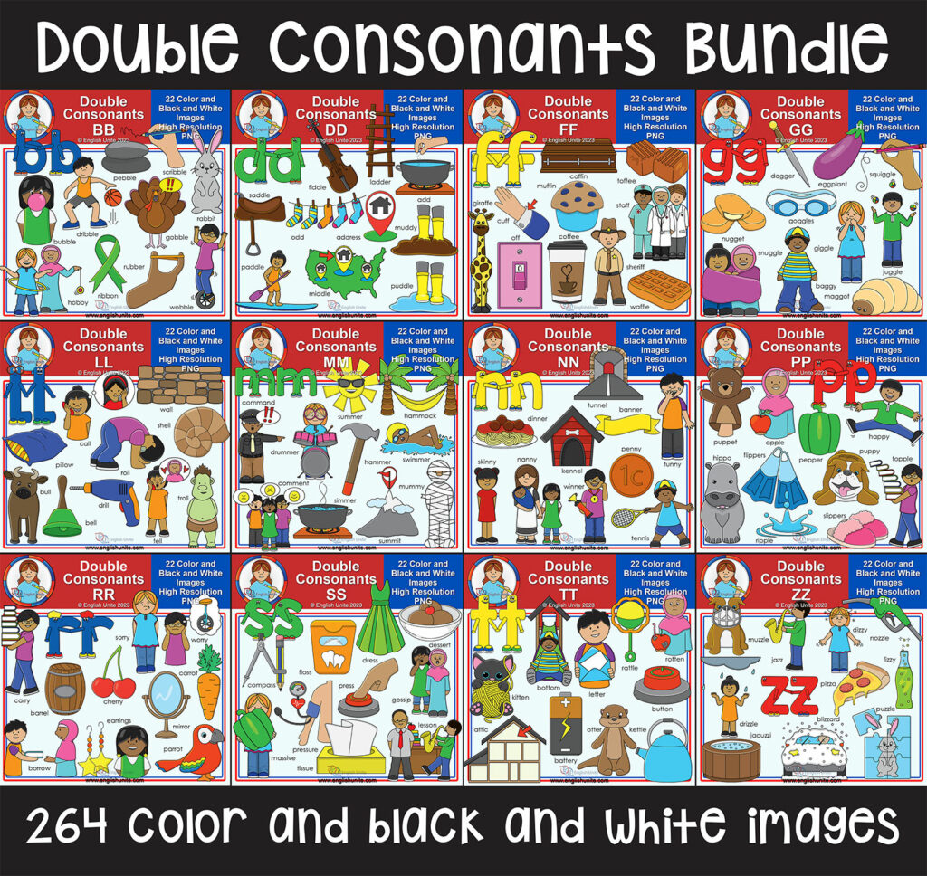 Clip Art - Double Consonants Bundle | Made By Teachers