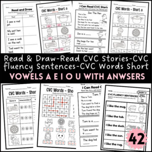 Read & Draw- Read CVC Stories- CVC Fluency Sentences- CVC Words Short ...