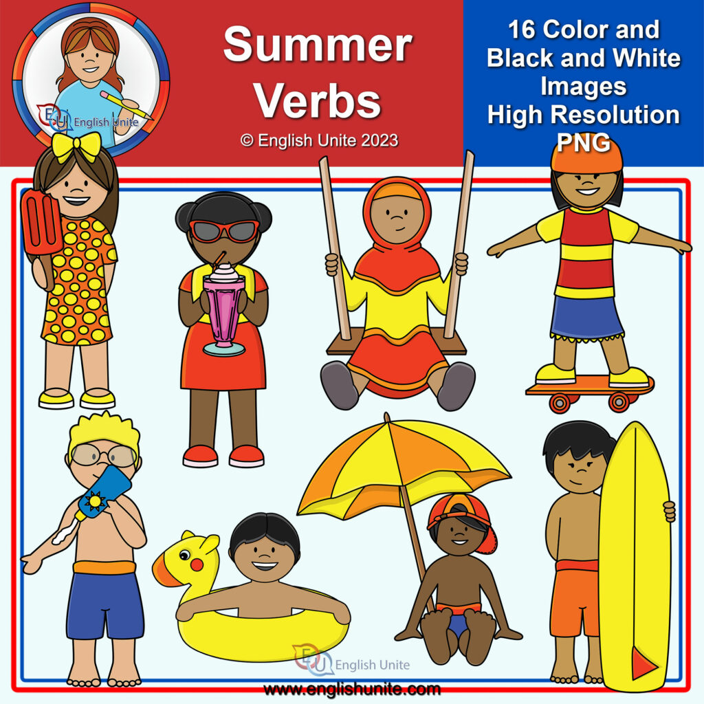 Clip Art - Summer Verbs | Made By Teachers