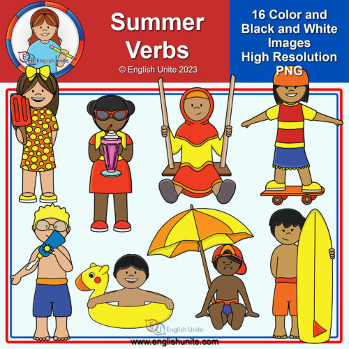 Clip Art - Summer Verbs | Made By Teachers
