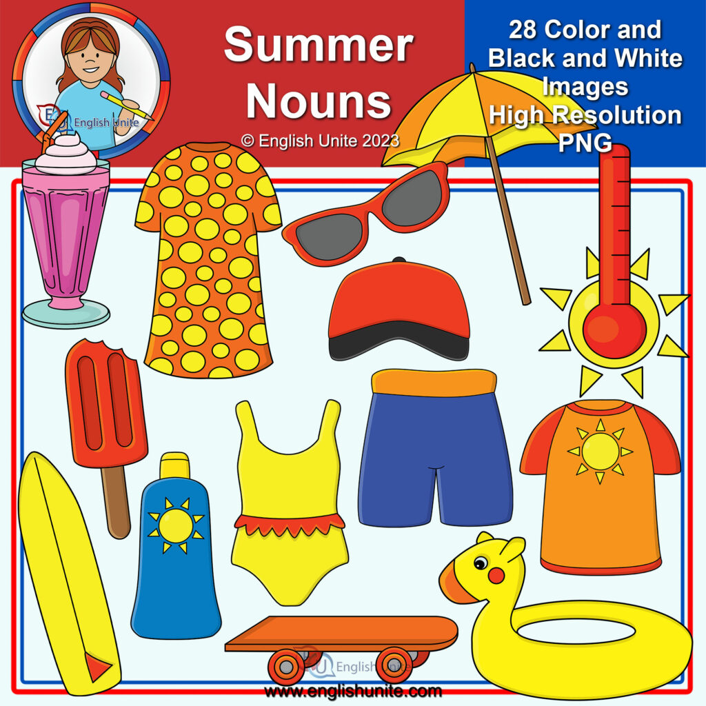 Clip Art - Summer Nouns | Made By Teachers