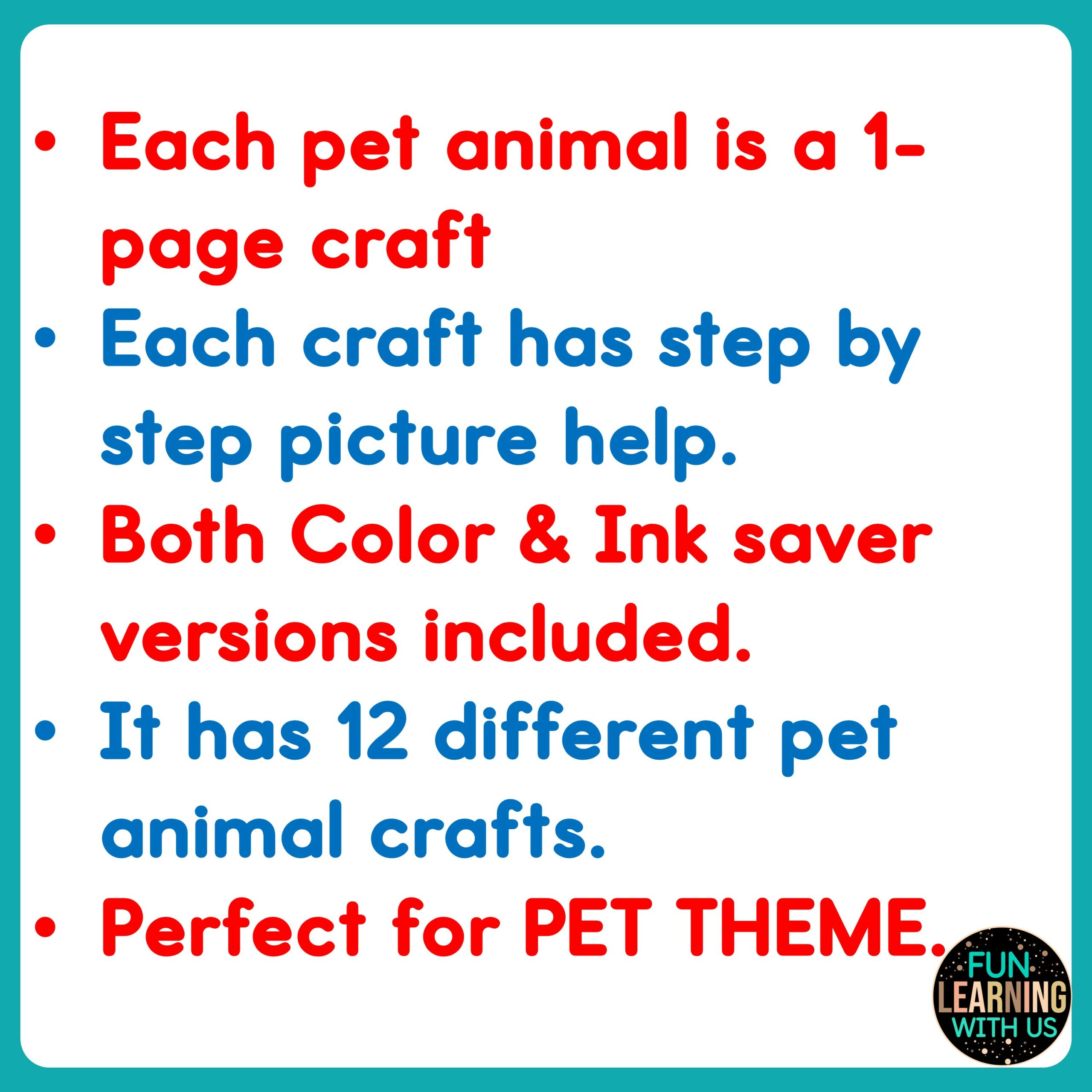 Pet Animals Cut & Paste Fine Motor Skill Crafts for Preschool ...