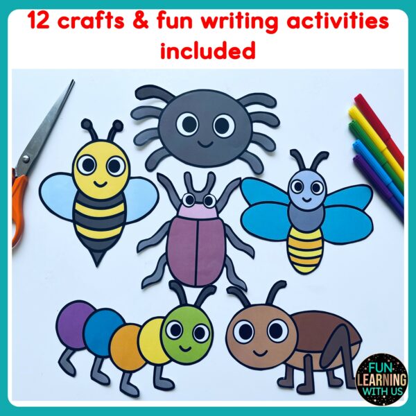 Insects & Bugs Cut & Paste Fine Motor Skill Crafts for Preschool ...