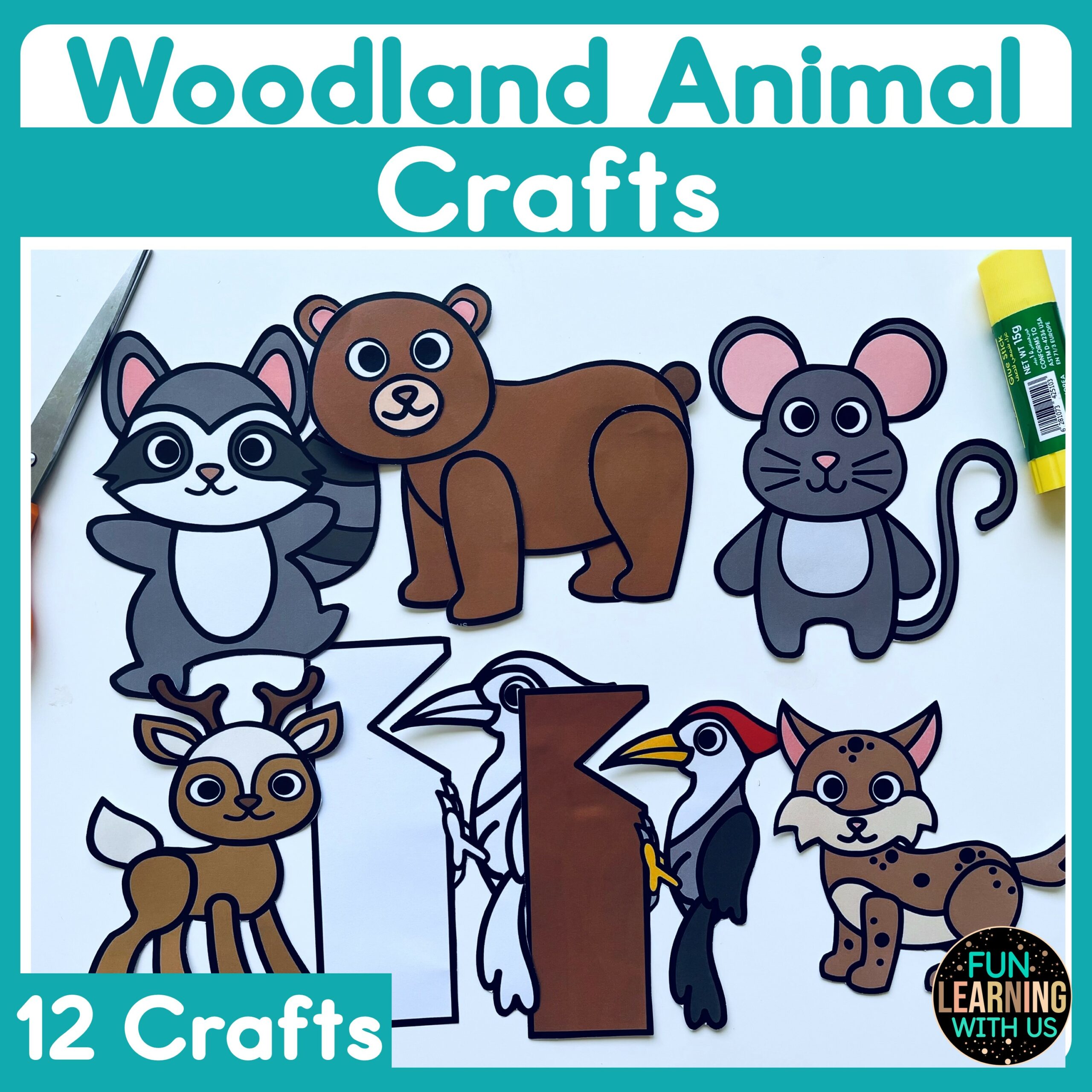 Woodland Animals Cut & Paste Fine Motor Skill Craft for Preschool ...