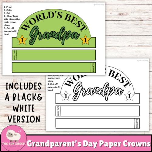 Grandparent's Day Paper Crowns| Headbands Printable Templates for ...