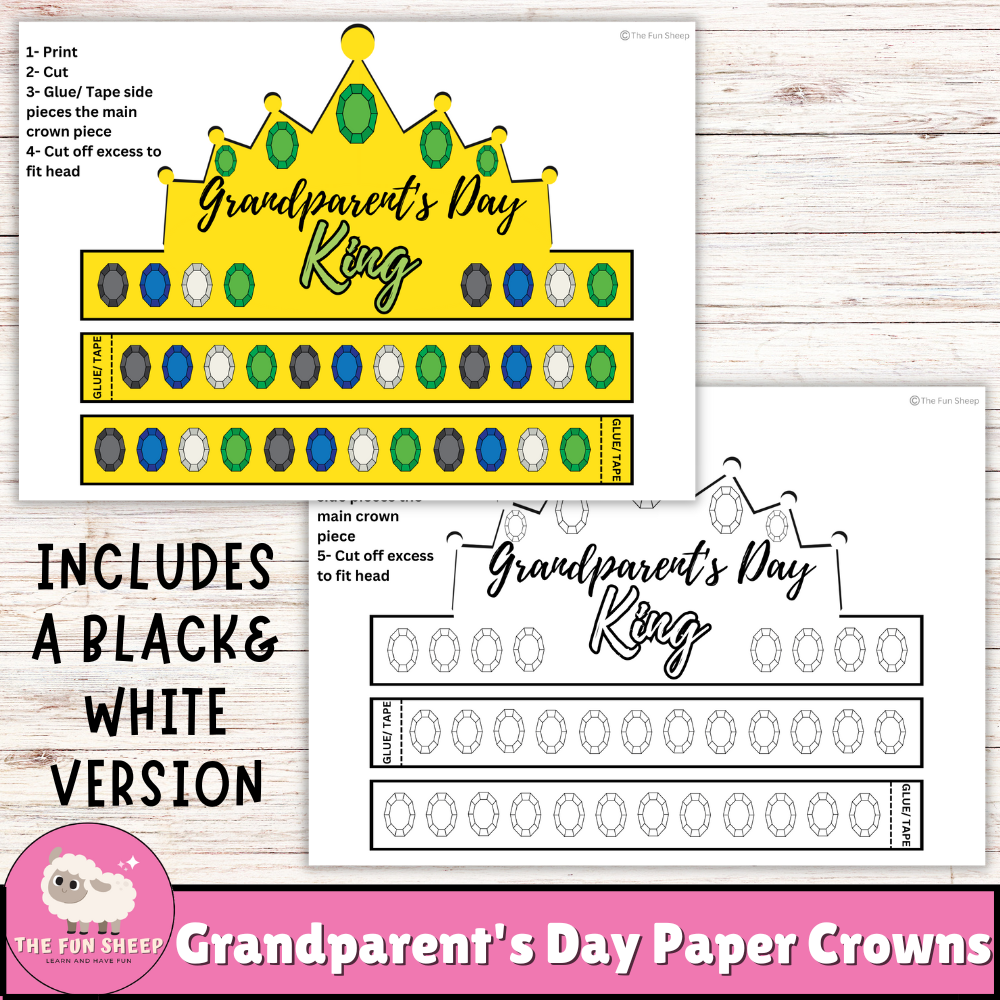 Grandparent's Day Paper Crowns| Headbands Printable Templates for ...