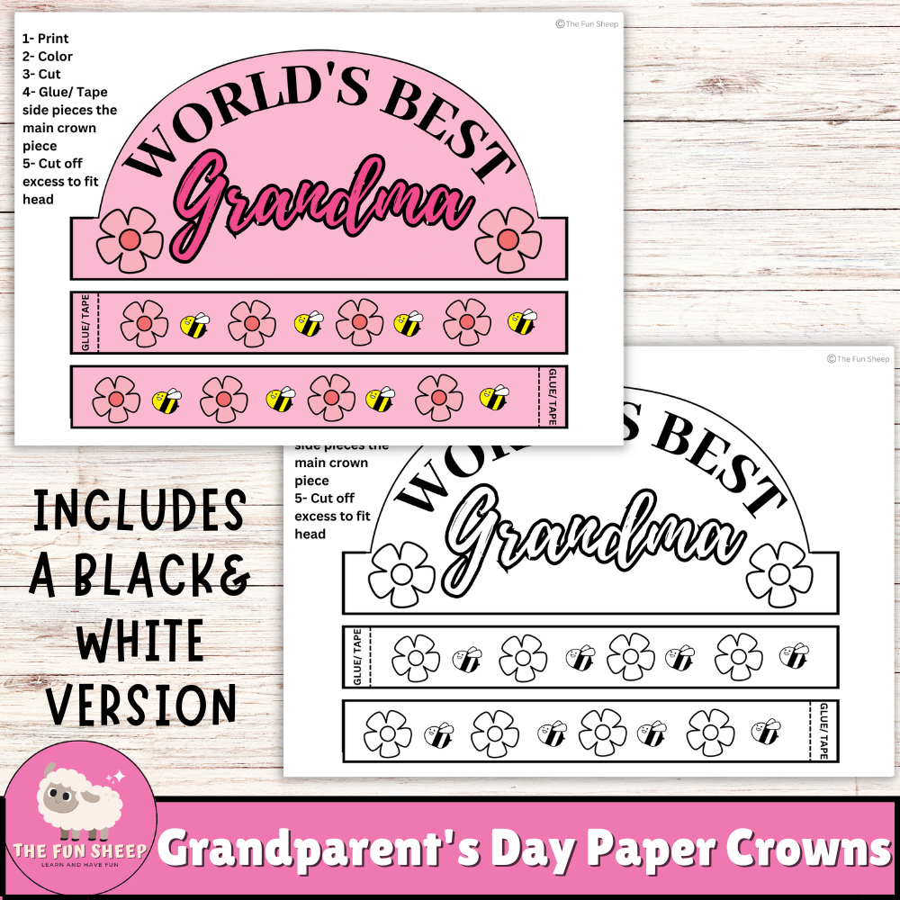 Grandparent's Day Paper Crowns| Headbands Printable Templates for ...