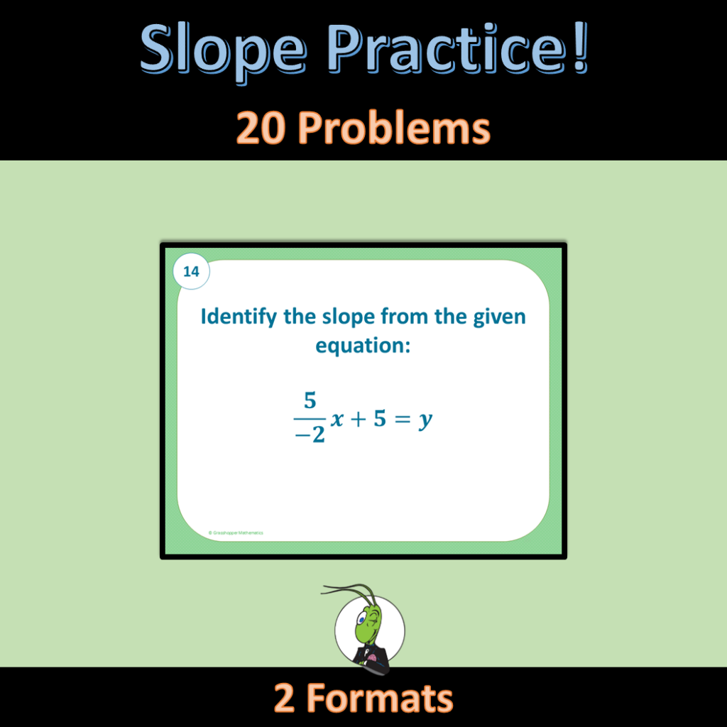 Slope Intercept Form Find Slope Algebra 1 Task Cards | Boom Cards ...